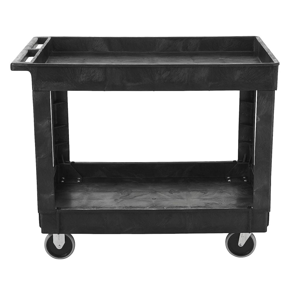 Rubbermaid 500 Lbs Medium Black Flat Handle Utility Cart With Lipped ...