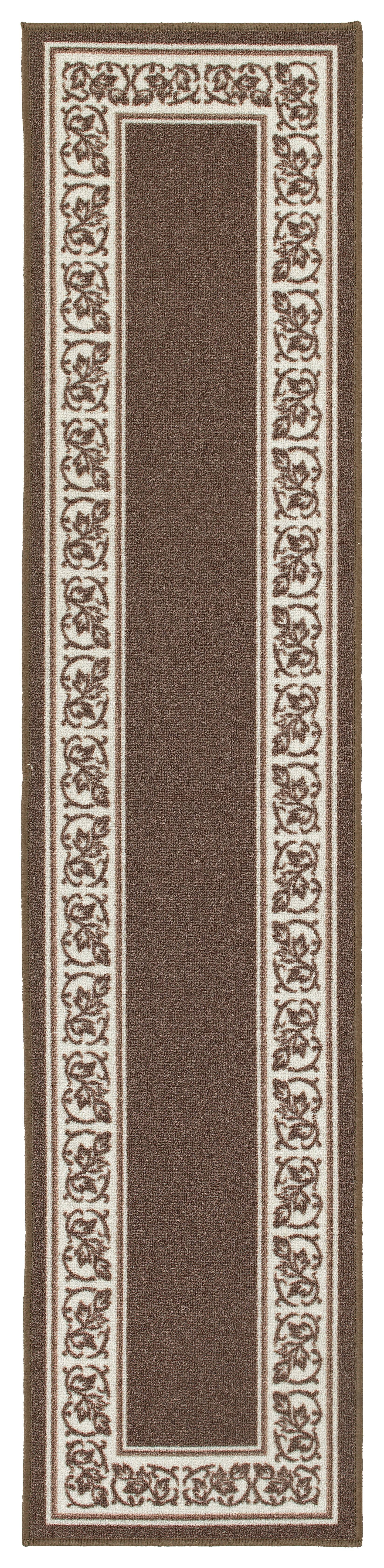 Floral Border 20" x 90" Rug Runner Sand - Walmart.com