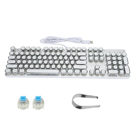 Keyboard, Plug And Play Game Keyboard Mechanical Keyboard White For ...