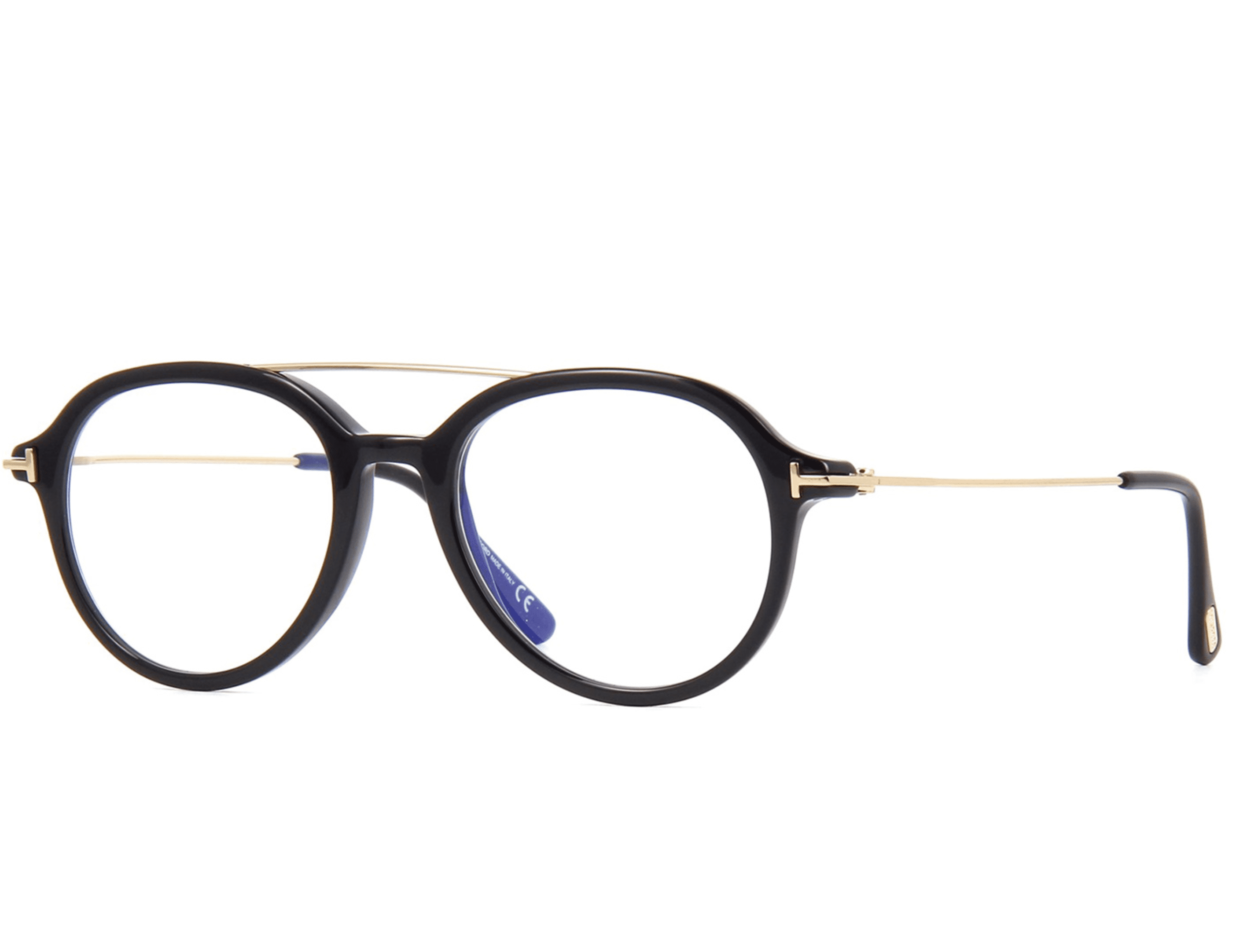TOM FORD FT5609-B 001 Eyeglasses Black Gold Frame 53mm Blue Block ...