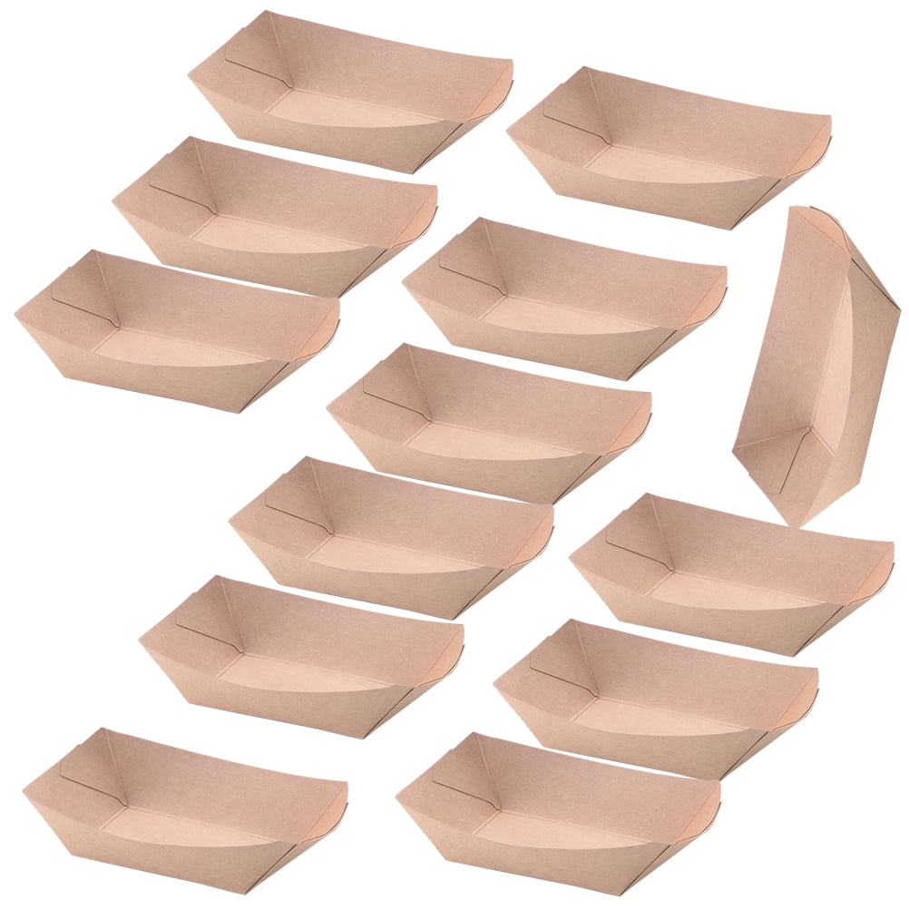 50pcs Ship Shape Take Out Containers Easy Fold Box Kraft Paper Box ...