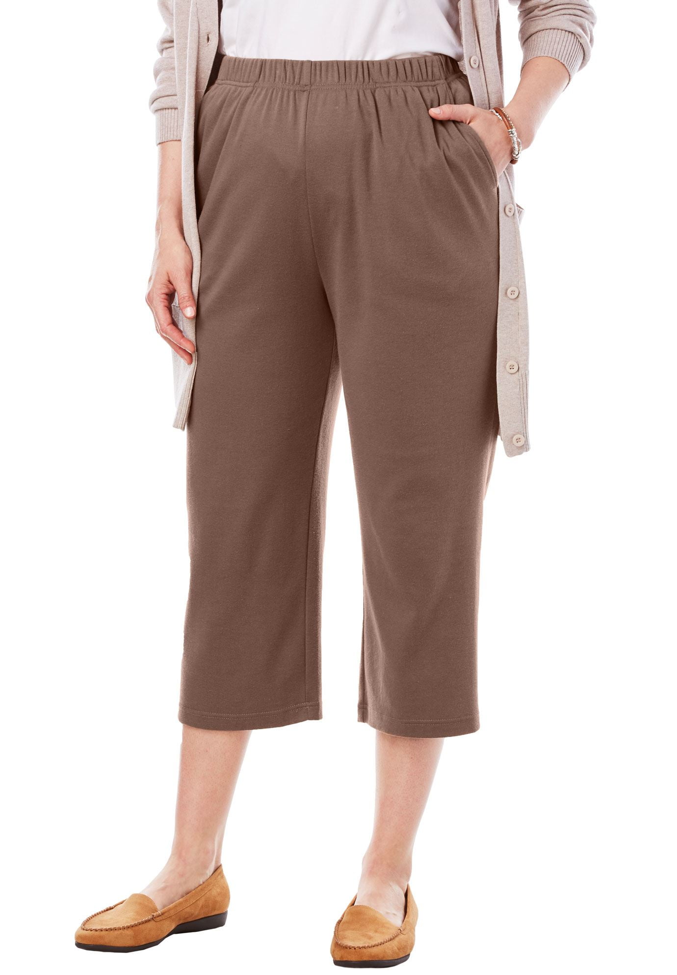 Woman Within Plus Size Petite 7-day Knit Capri - Walmart.com