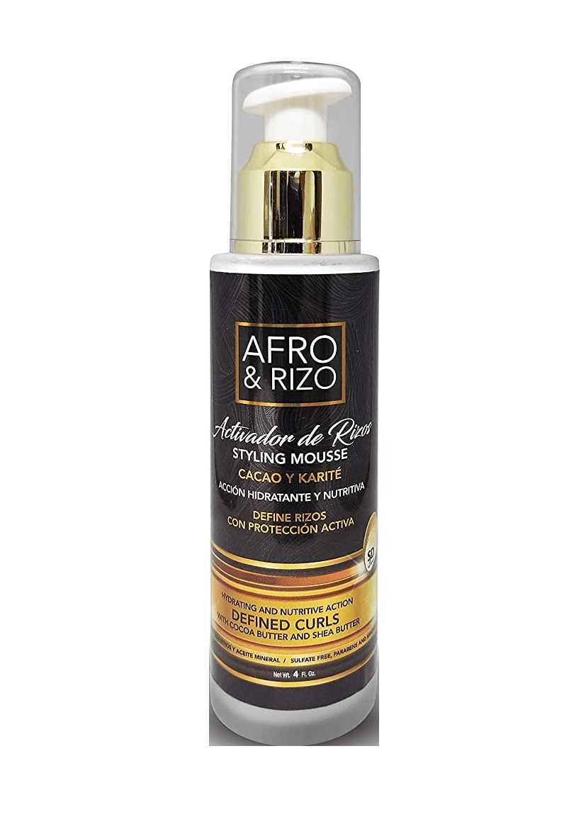 Afro & Rizo Activador de Rizo Styling Mousse, Net.wt 4 Fl.oz (Hydrating ...
