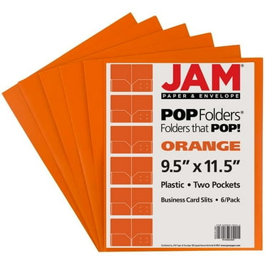 JAM Paper Plastic Heavy Duty Plastic 2 Pocket Folders, Assorted ...