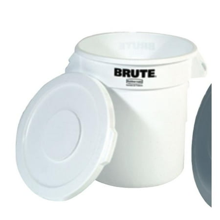 Rubbermaid Commercial Products 2610WHI Round Brute Plastic Container ...