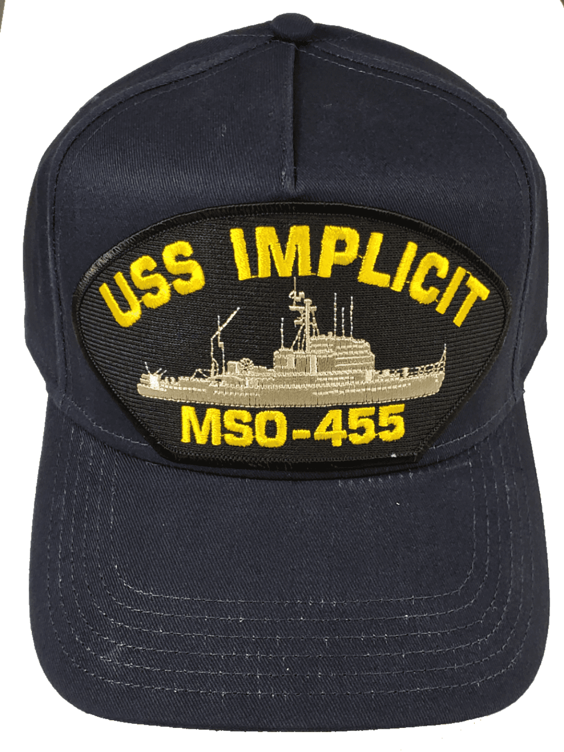 USS IMPLICIT MSO-455 Ship HAT - Navy Blue - Veteran Owned Business ...