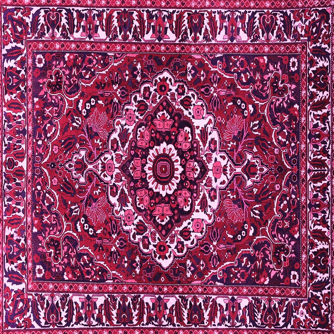 Ahgly Company Indoor Square Persian Pink Traditional Area Rugs, 6 ...