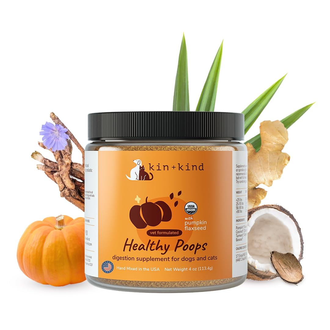 Suplemento de fibra Kin+kind Organic Pumpkin para perros y gatos 120 ml ...