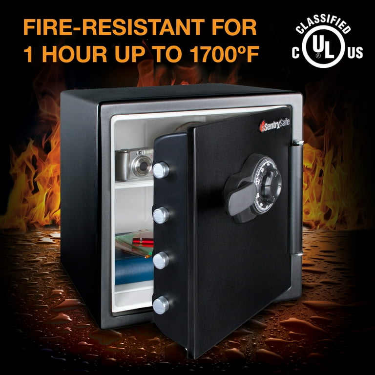 SentrySafe SFW123CS Fire-Resistant Safe and Waterproof Safe with Dial Combination Lock,