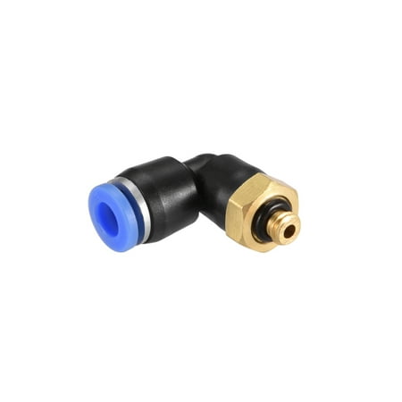 PL6-M5 Pneumatic Push to Connect Fitting, Male Elbow - 15/64" Tube OD x ...