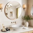 36" Round Gold Metal Framed Wall Mirror - Shatter-Resistant Vanity ...
