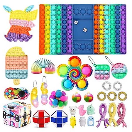 HALO Big Fidget HALO s Pack, Sensory Fidget Set Pop Bubble Stress Relief HALO s with Marble Mesh ...