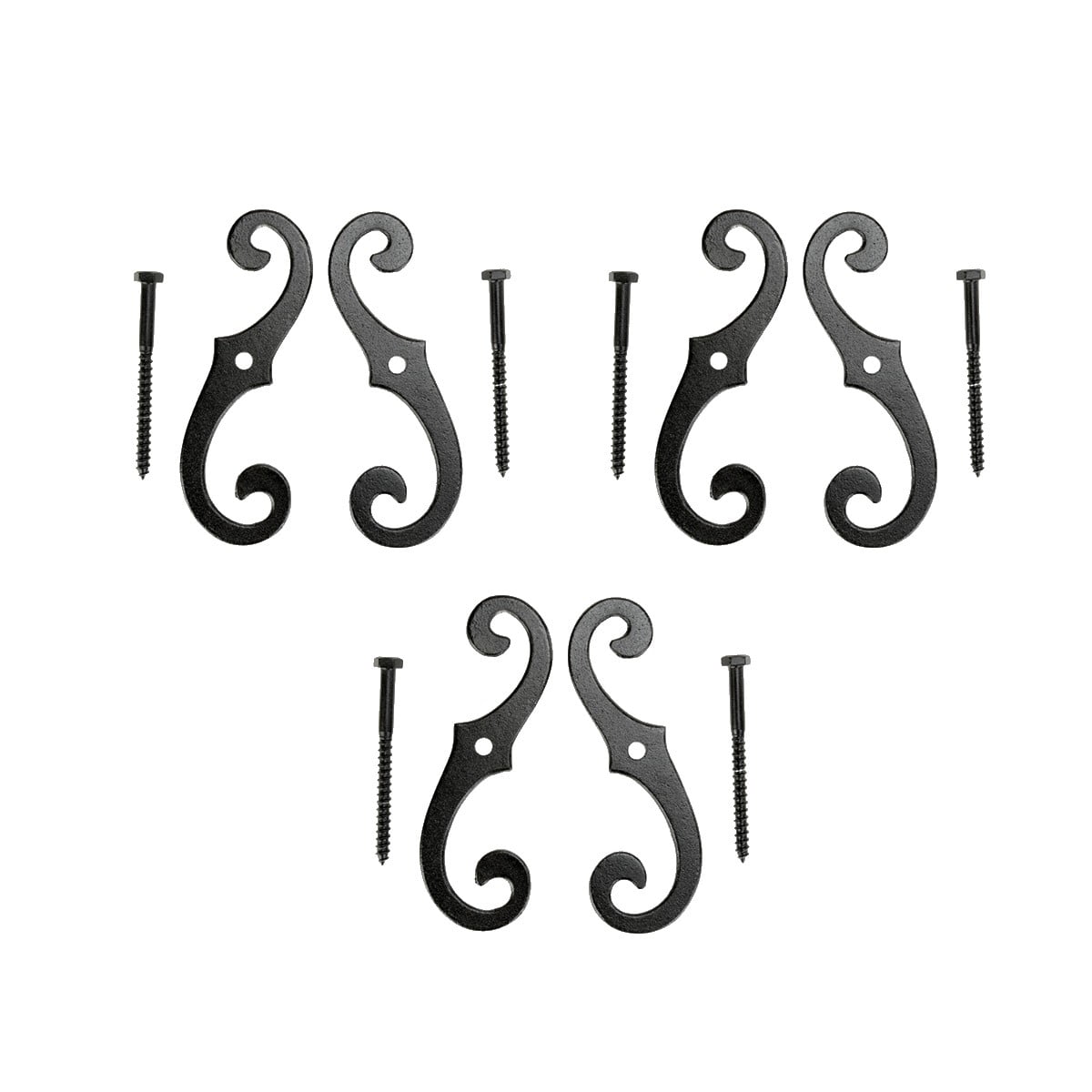 Renovators Supply Shutter Dogs 6.5" Black Cast Aluminum S Shaped ...