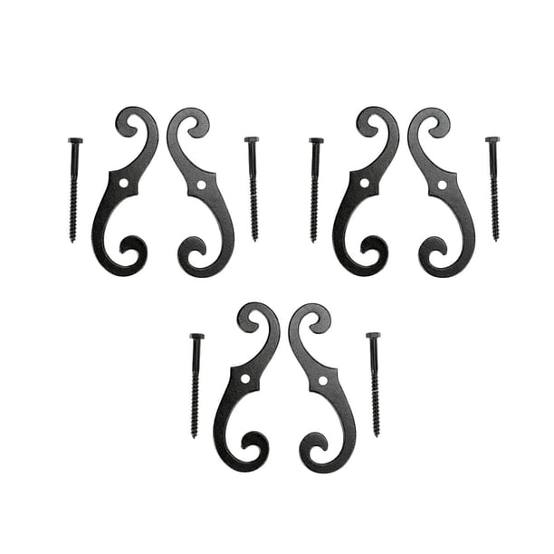 Renovators Supply Shutter Dogs 6.5" Black Cast Aluminum S Shaped ...