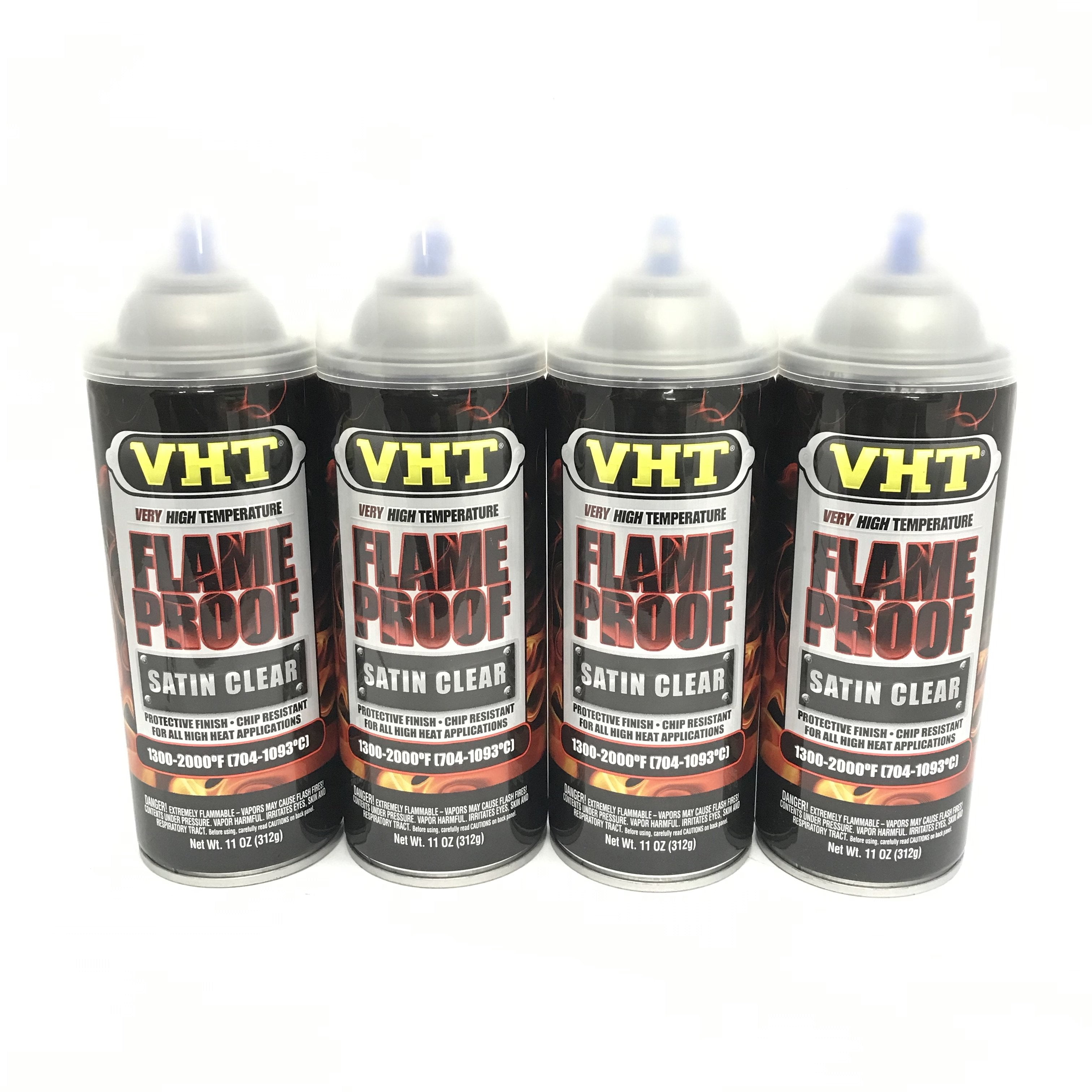 VHT SP115-4 PACK SATIN CLEAR High Temperature Flame Proof Header Paint ...