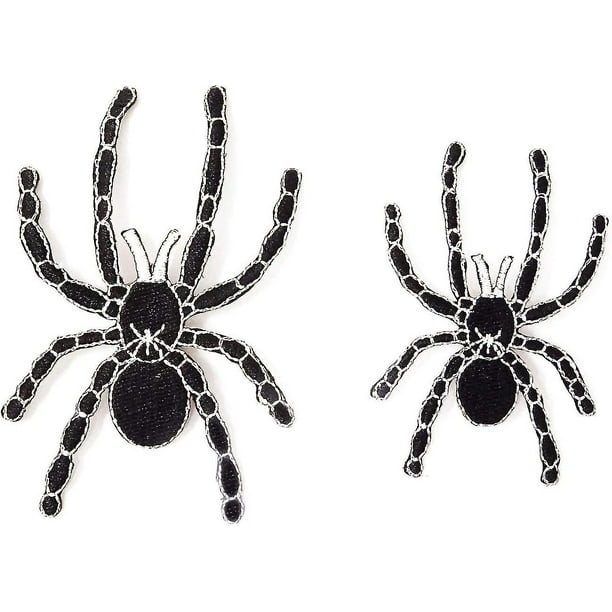2 Pieces Black Spider Patch Spider Embroidered Patches Sew On Applique ...