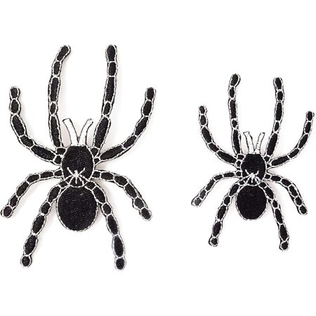 2 Pieces Black Spider Patch Spider Embroidered Patches Sew On Applique ...