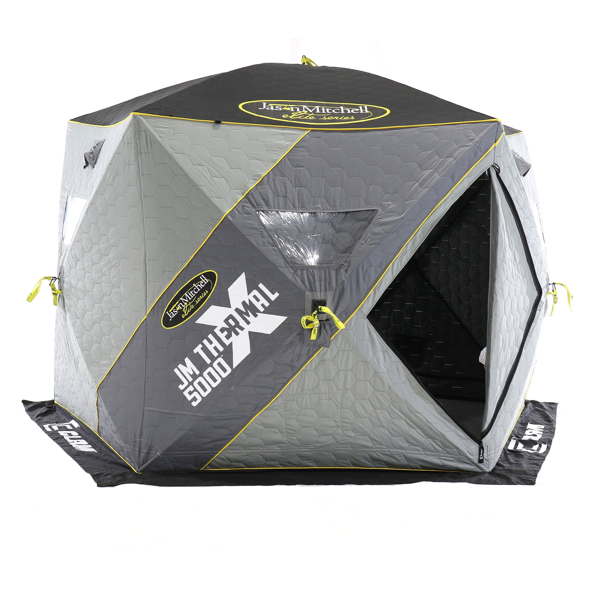 CLAM Portable 9 Foot Jason Mitchell X5000 Ice Fish Thermal Hub Shelter ...