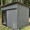 Rugged Ranch XL Dog House, Wood Outdoor Shelter w/ Hinged Roof & Floor ...