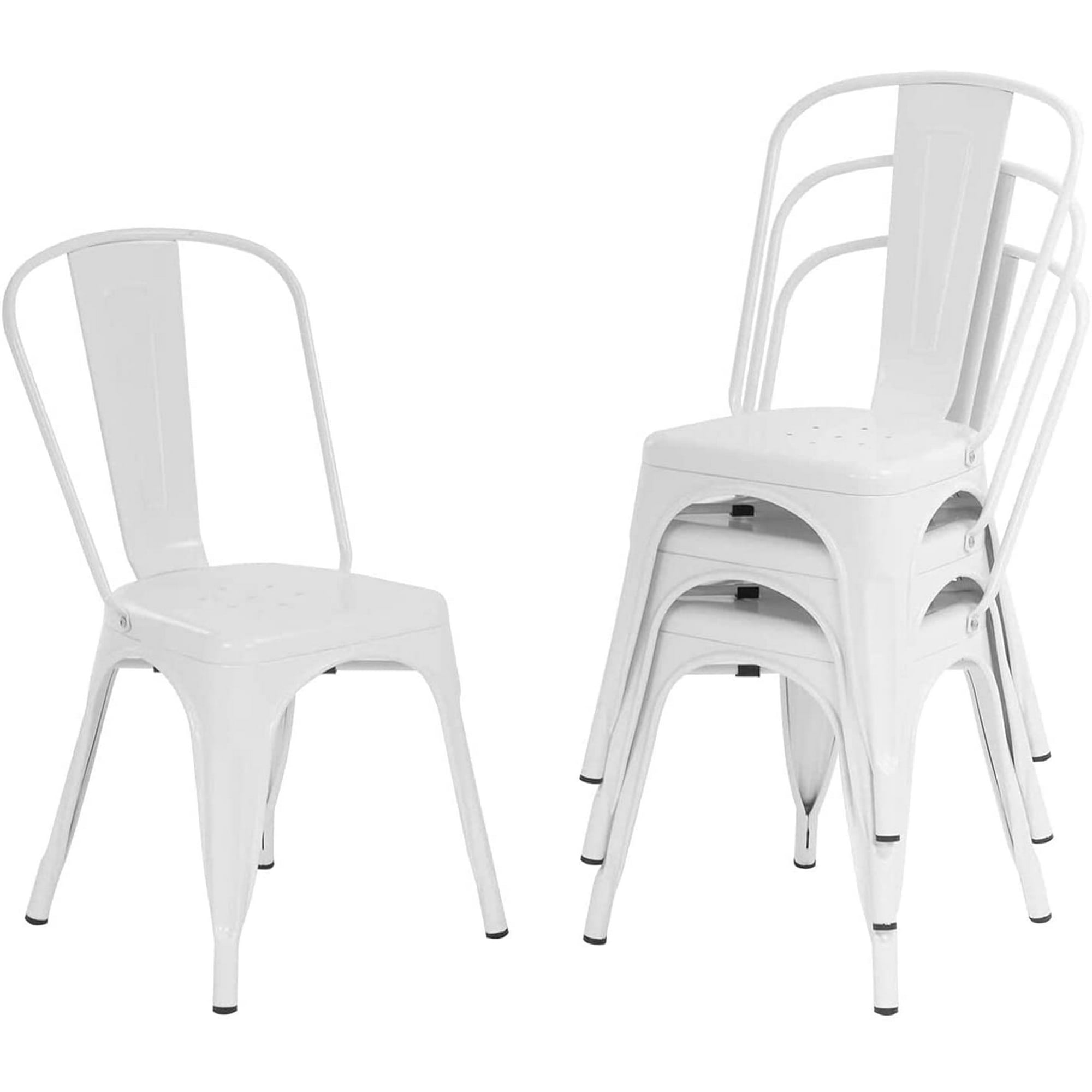 Click here for Fdw Metal Dining Chairs Set Of 4 - 18 Inch Stackab... prices