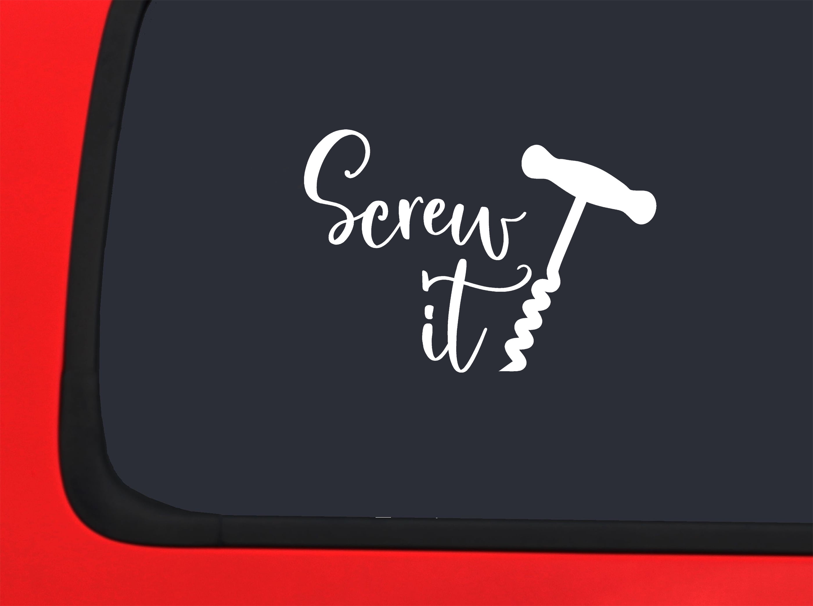 Car Sticker Screw It Corkscrew Funny Drinking Alcohol Wine Bottle Car ...