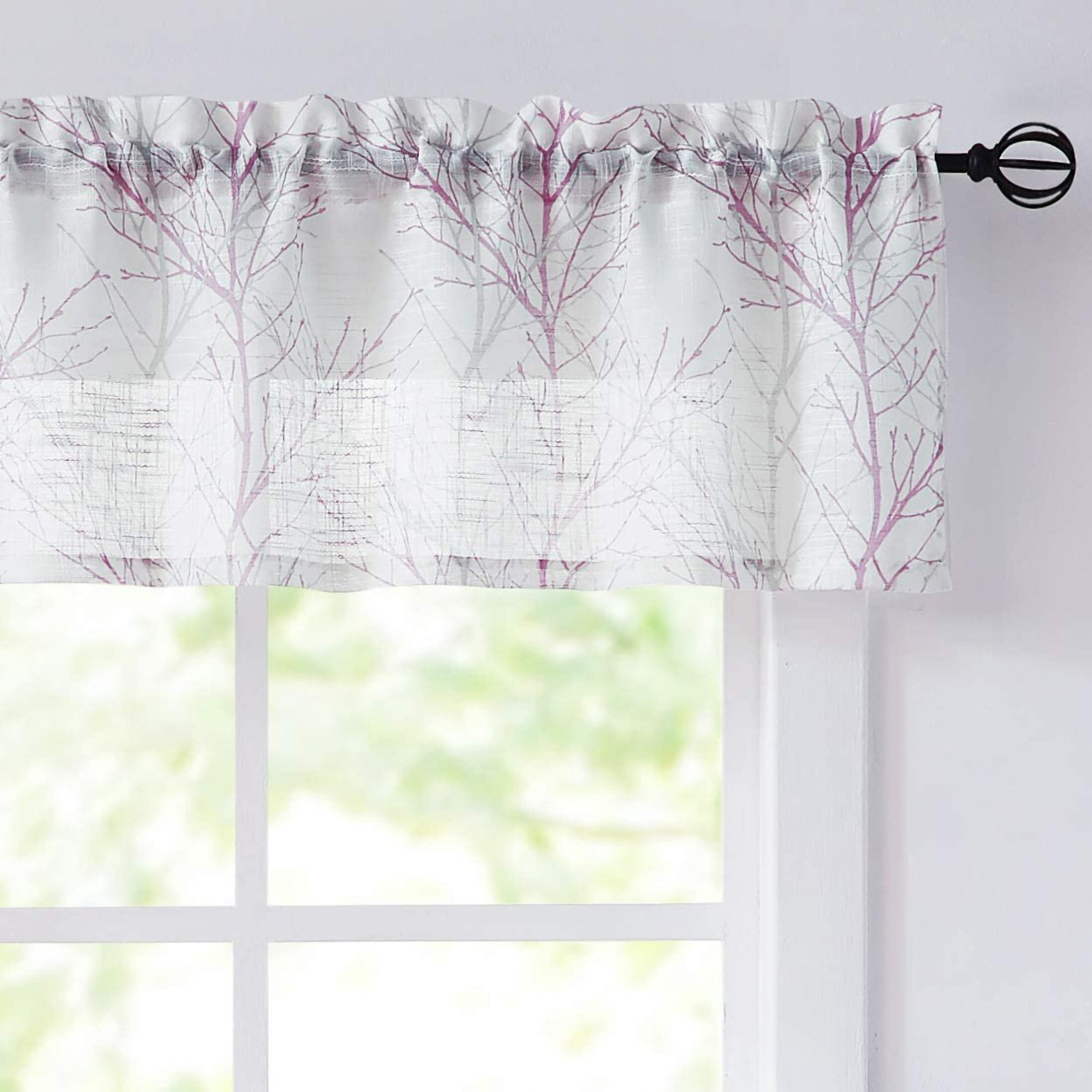 Decoultimatex lilac purple Valance Curtains for Windows Print Tree ...