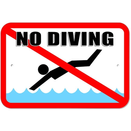 No Diving - Pool Area Sign - Walmart.com