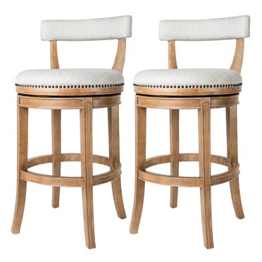 Maven Lane Emerson Bar Stool in Weathered Grey Wood Finish with Ronan ...