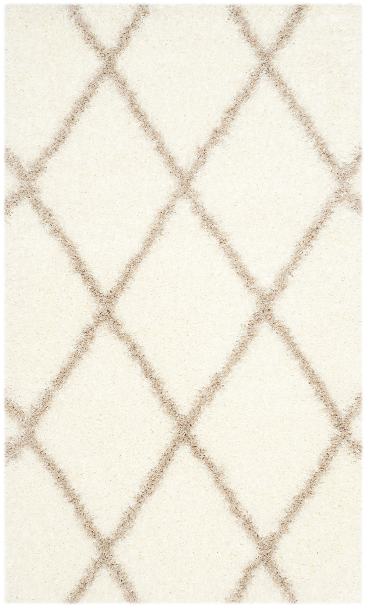 SAFAVIEH Montreal Vesela Geometric Diamonds Shag Area Rug, Ivory/Beige ...