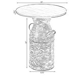 Vintiquewise Antique Rustic Round Milk Can Side Table Farmhouse Milk ...