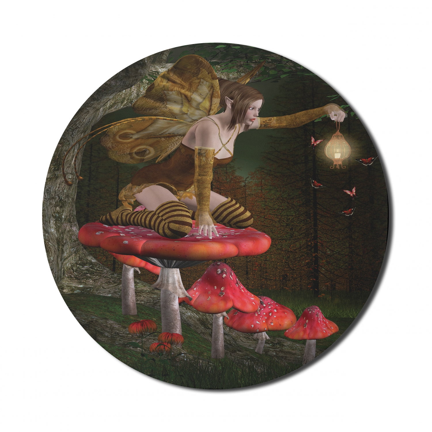 Fantasy Mouse Pad for Computers, Mythical Fairy Creature Sitting on ...
