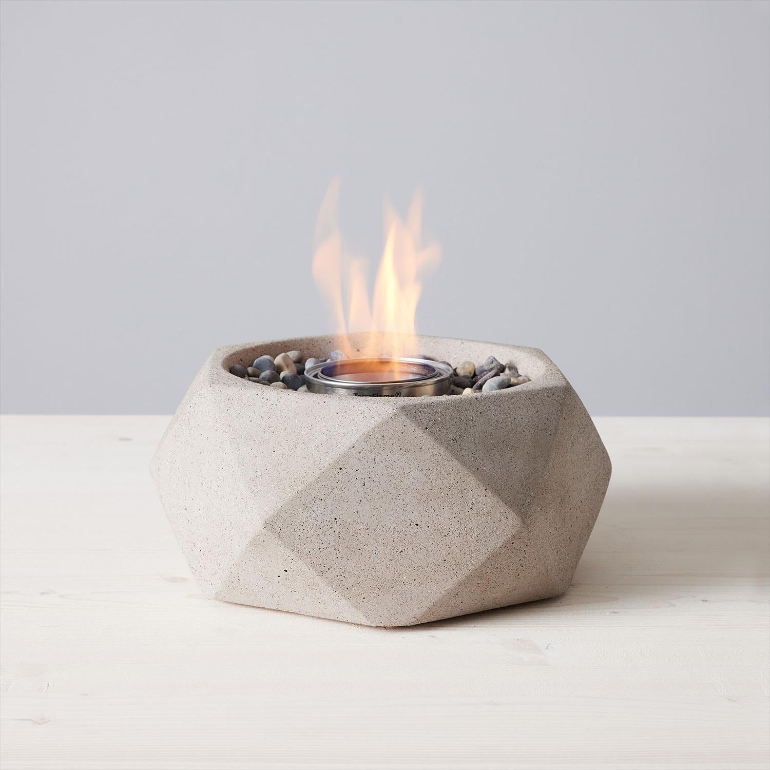 TerraFlame Geo Table Top Fire Bowl Gel Fuel - Stone Cast - Sand ...