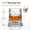 360° Spinning Crystal Whiskey Glass, Spinning Old Fashioned Tumblers ...