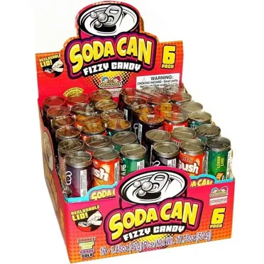 Walmart Mini Soda Can Fizzy Cola Candy .25oz - 4 Assorted Flavors (12 ...