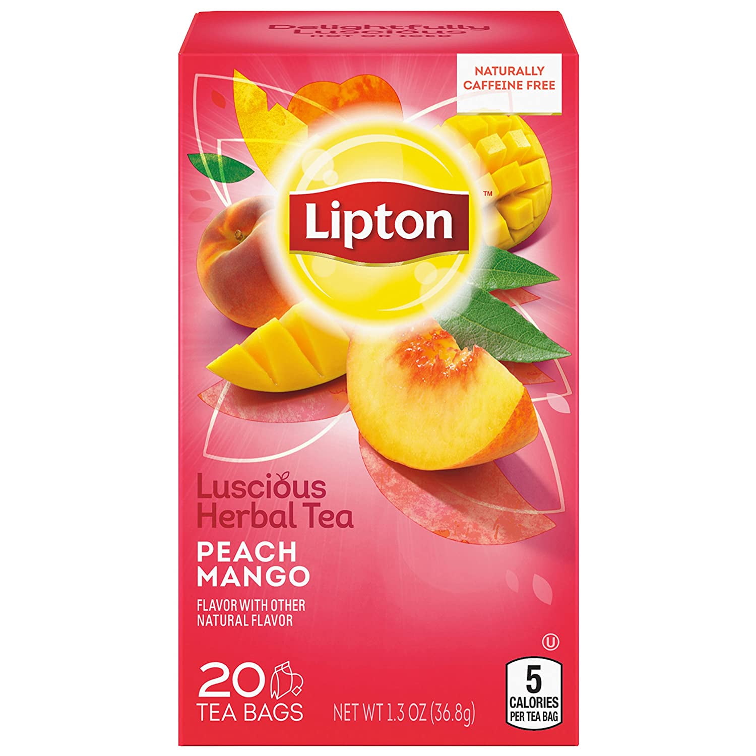 Lipton Herbal Tea Bags, Peach Mango, 20 ct - Walmart.com