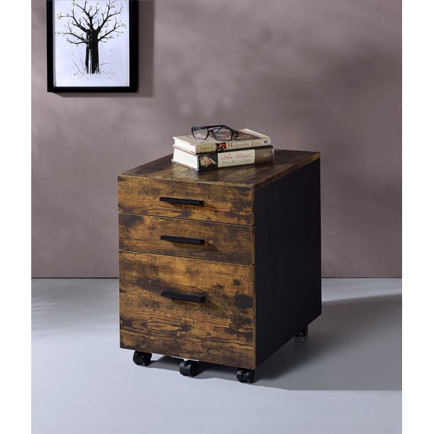 ACME Abner File Cabinet in Weathered Oak - Walmart.com