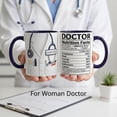 Personalized Doctor Coffee Cup, Custom ID Badge Nutrition Facts Mug, Dr ...