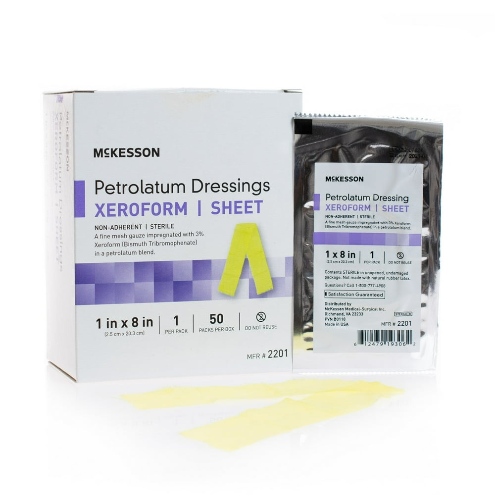 Xeroform Petrolatum Dressing, McKesson, 1 X 8 Inch Gauze Bismuth ...