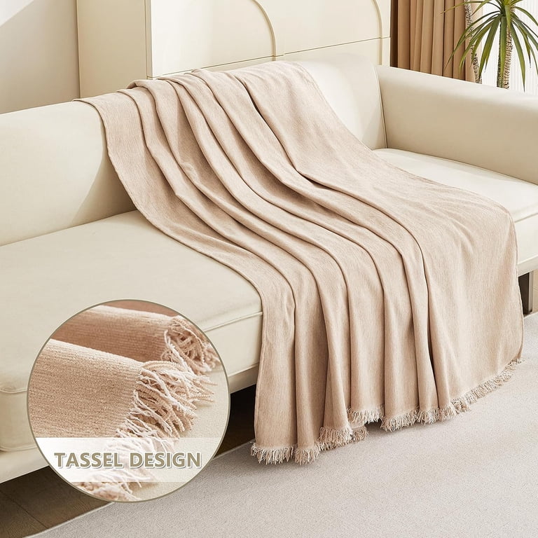 Slipcover for 3 Cushion Sofa with Tassel Chenille Fabric, 91