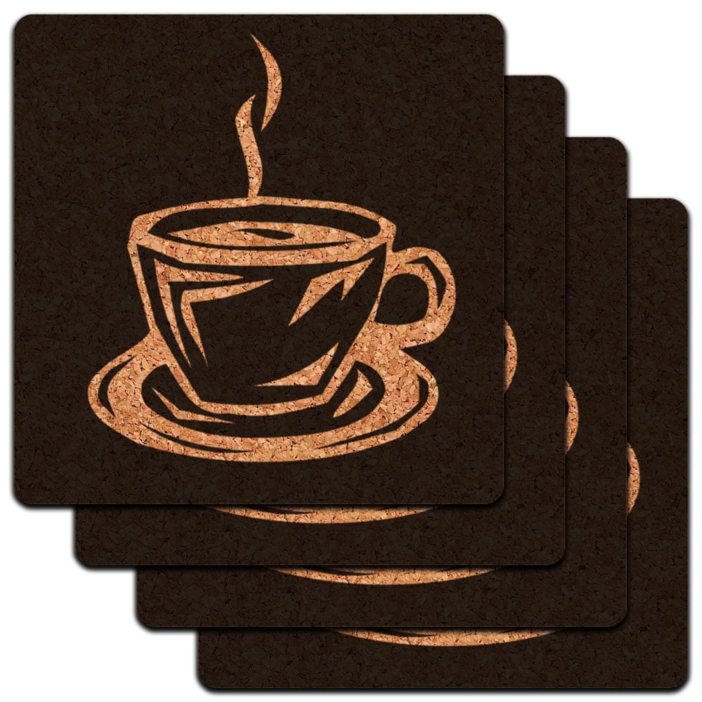 Coffee Drink Caffeine Low Profile Cork Coaster Set - Walmart.com