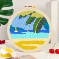 Elegant Yarn Punch Needle Art Set Linen Fabric Stress Relief Craft ...