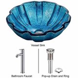 Vigo VGT164 Mediterranean Seashell Glass Vessel Sink and Faucet Set in ...