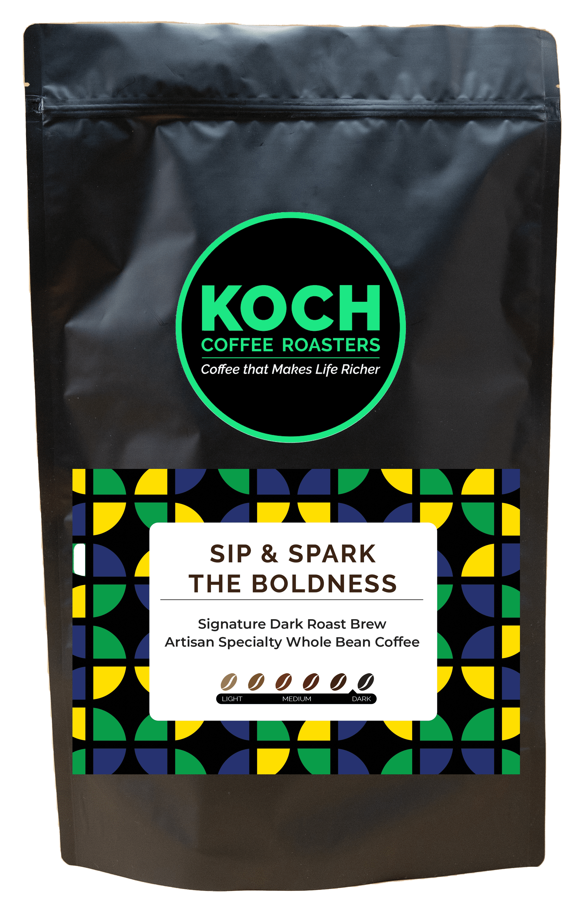 KOCH Coffee Roasters Sip & Spark The Boldness, Signature Dark Roast ...