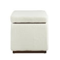 Linon Lexington Cream Sherpa Upholstered Square Storage Ottoman with ...