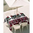 60x84 Inch Outdoor Tablecloth with Umbrella Hole Zipper Rectangle Boho ...