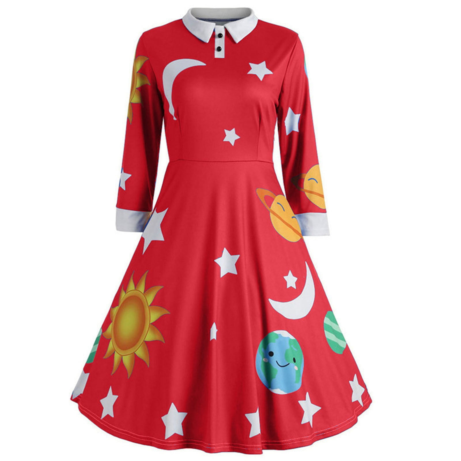 Dresses for Women 2023 HIMIWAY Fashion Womens Sun and Moon Star Print ...