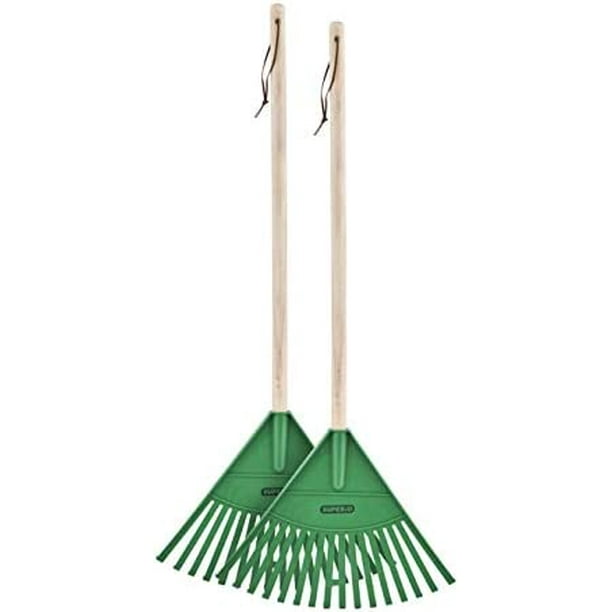 Superio Kids Rake with Hardwood Handle- Durable Plastic Green Head to ...