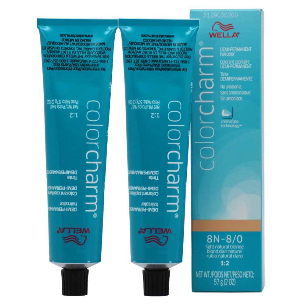 Wella Color Charm 8N-Light Natural Blonde (Pack of 2) +Tail Comb ...