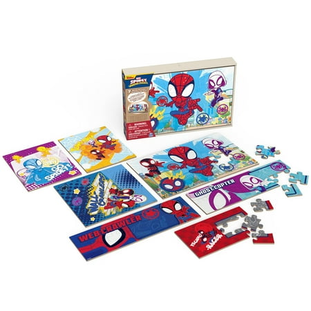 Marvel Spidey and The Amazing Friends Jigsaw Puzzles for Kids, Set of 7 ...