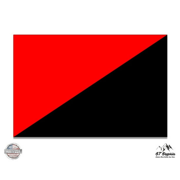 Red and Black Anarchy Flag - 12" Vinyl Sticker Waterproof Decal ...